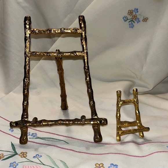 Vintage | Accents | Vintage Metal Gold Display Easel Stand For Plates ...